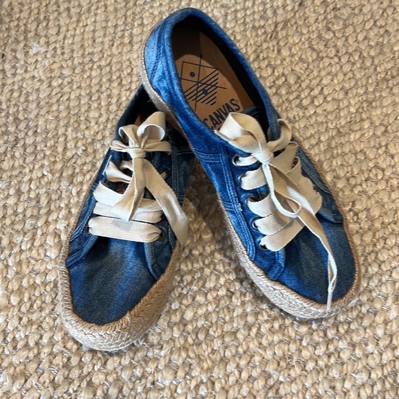 Shoes | Super Cute Size 8 Denim Jute Platform Shoes | Poshmark
